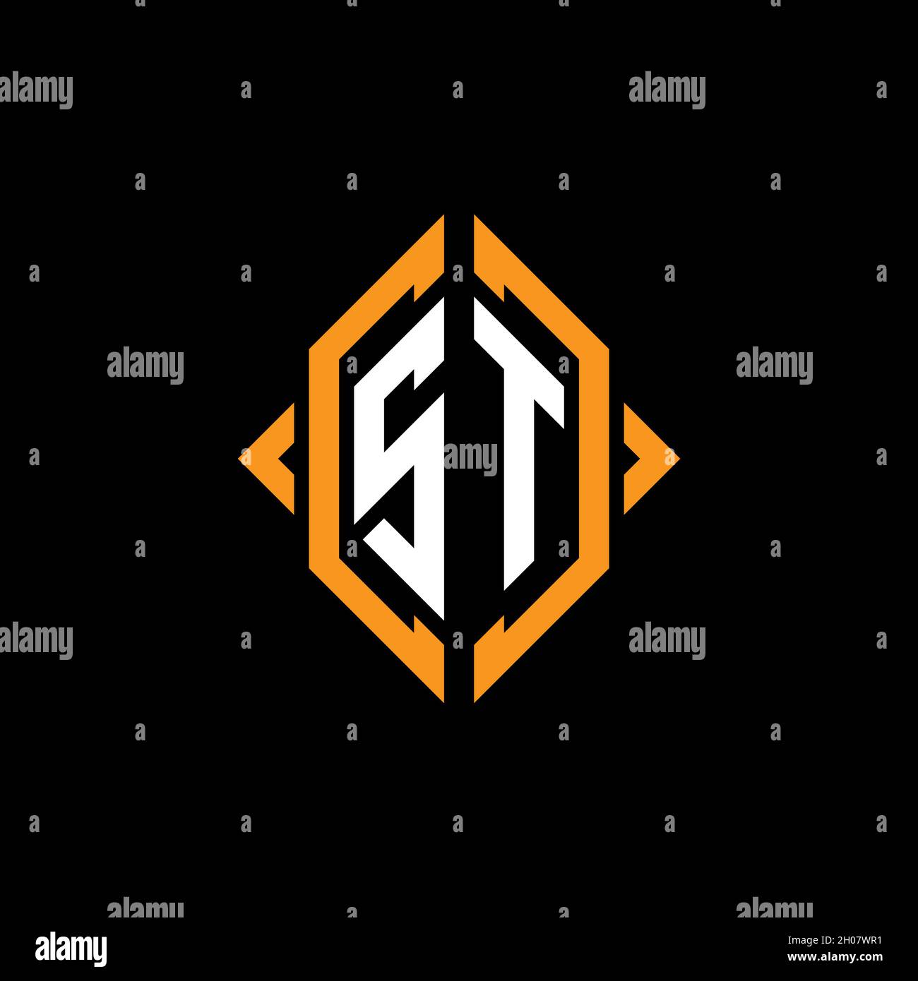 ST Monogram geometric shape style template. Monogram initial design ...