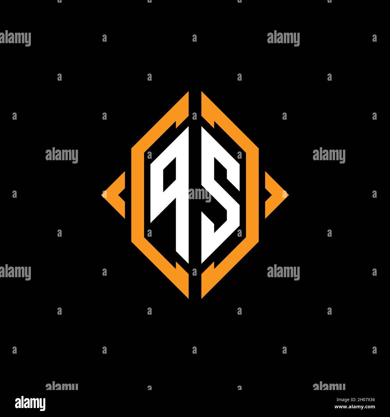 PS Monogram geometric shape style template. Monogram initial design ...