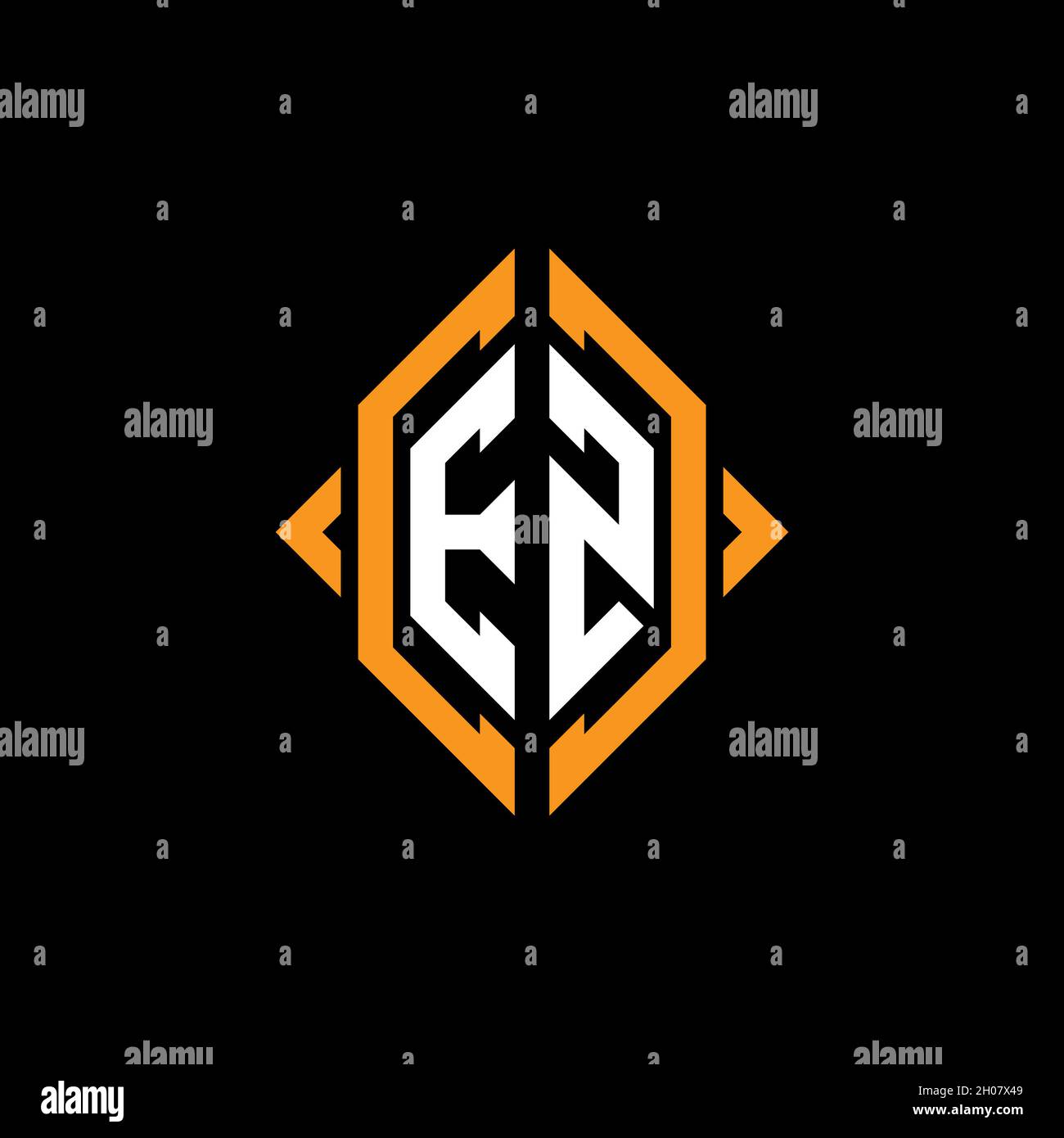 EZ Monogram geometric shape style template. Monogram initial design ...