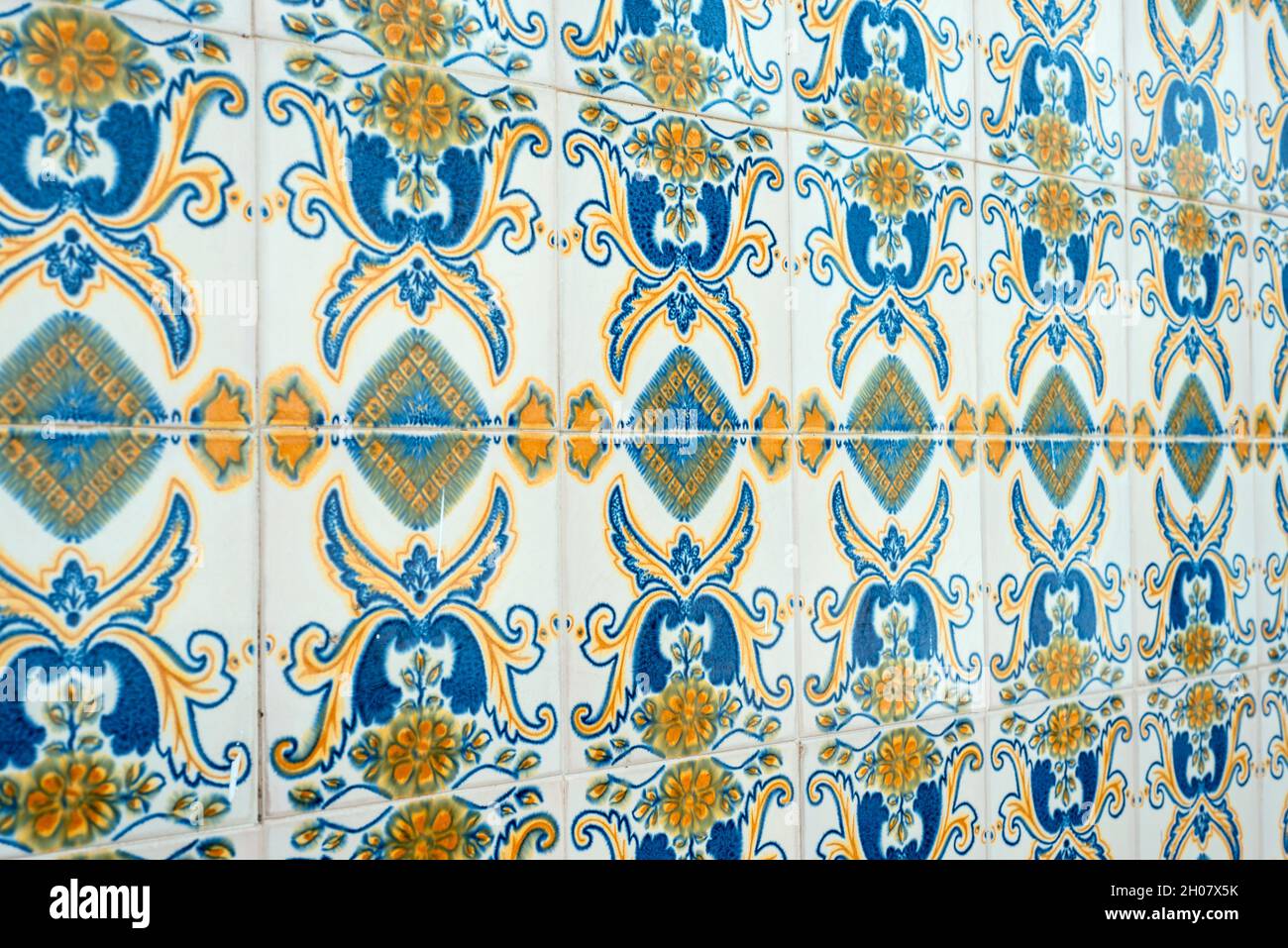 Traditional colorful Portuguese tile pattern Stock Photo - Alamy