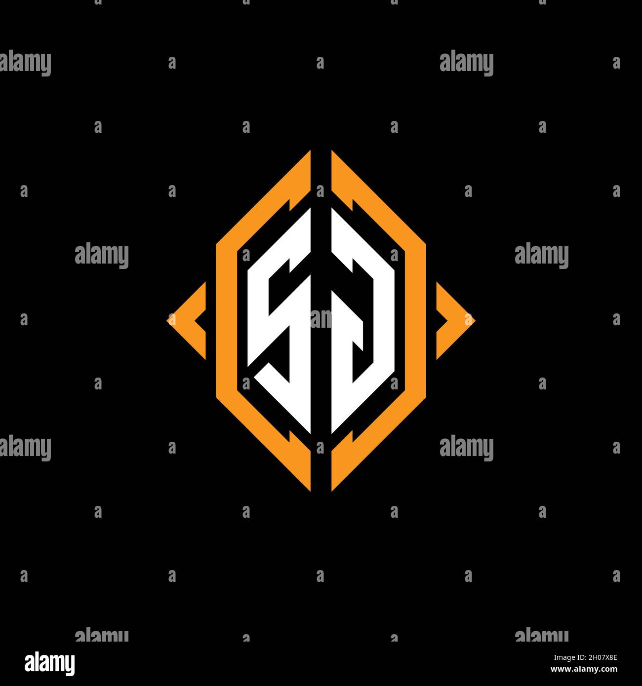 SG Monogram geometric shape style template. Monogram initial design ...