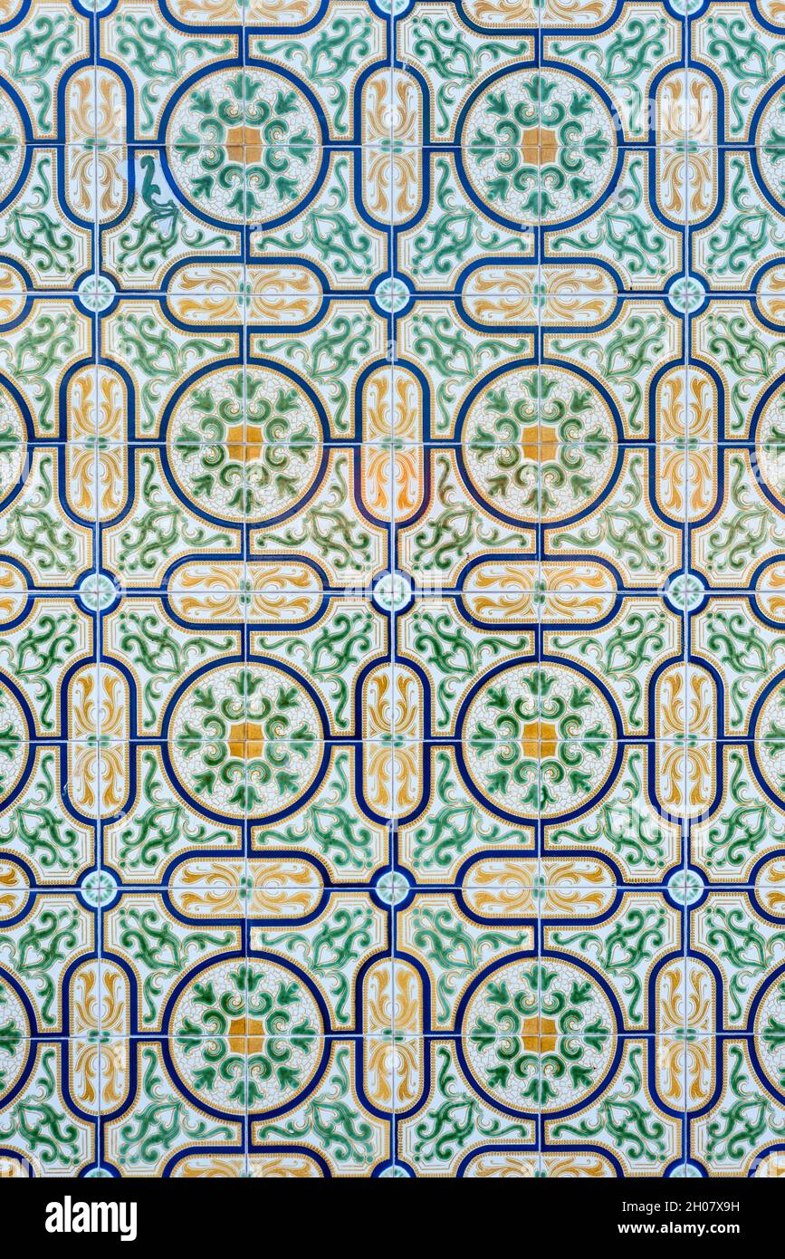 Traditional colorful Portuguese tile pattern Stock Photo - Alamy