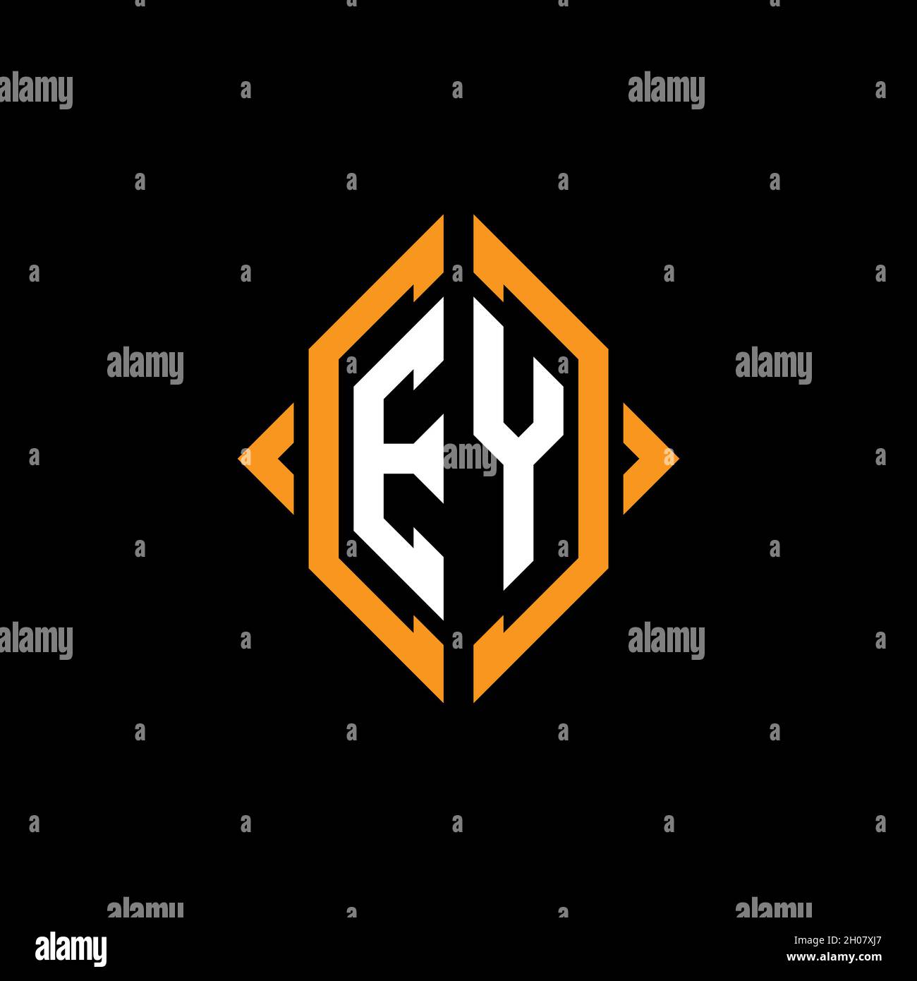 EY Monogram geometric shape style template. Monogram initial design ...