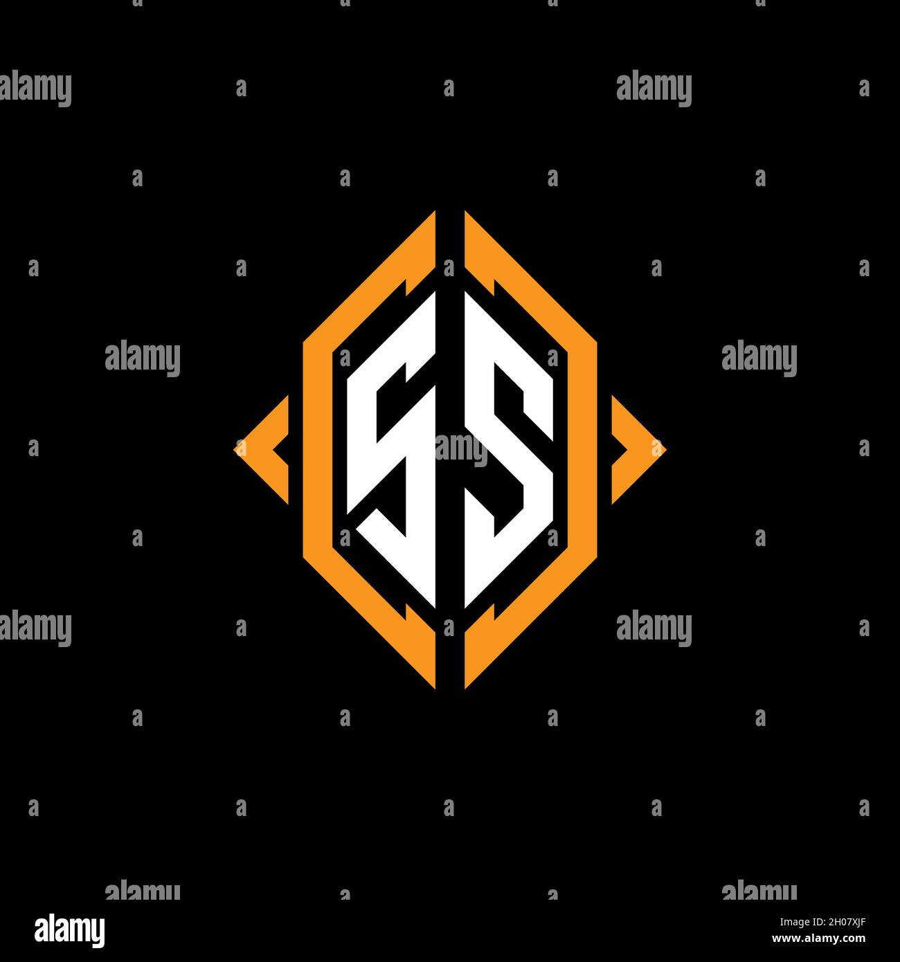 SS Monogram geometric shape style template. Monogram initial design ...