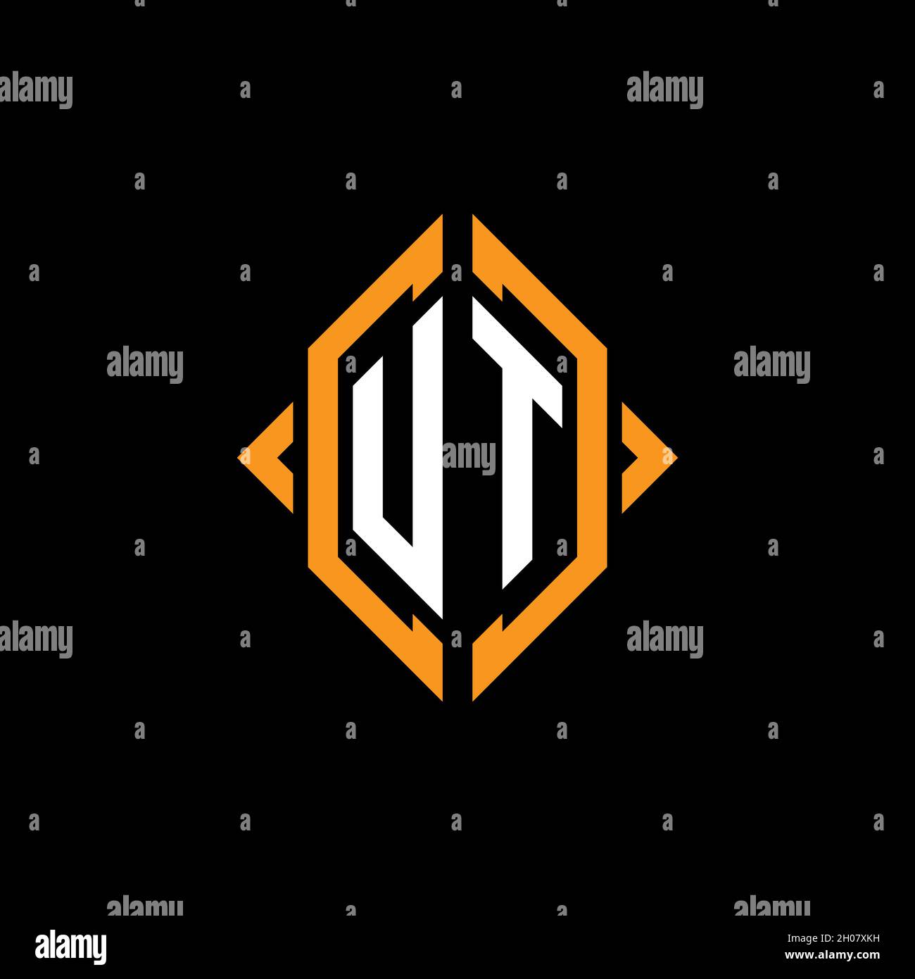 UT Monogram geometric shape style template. Monogram initial design ...