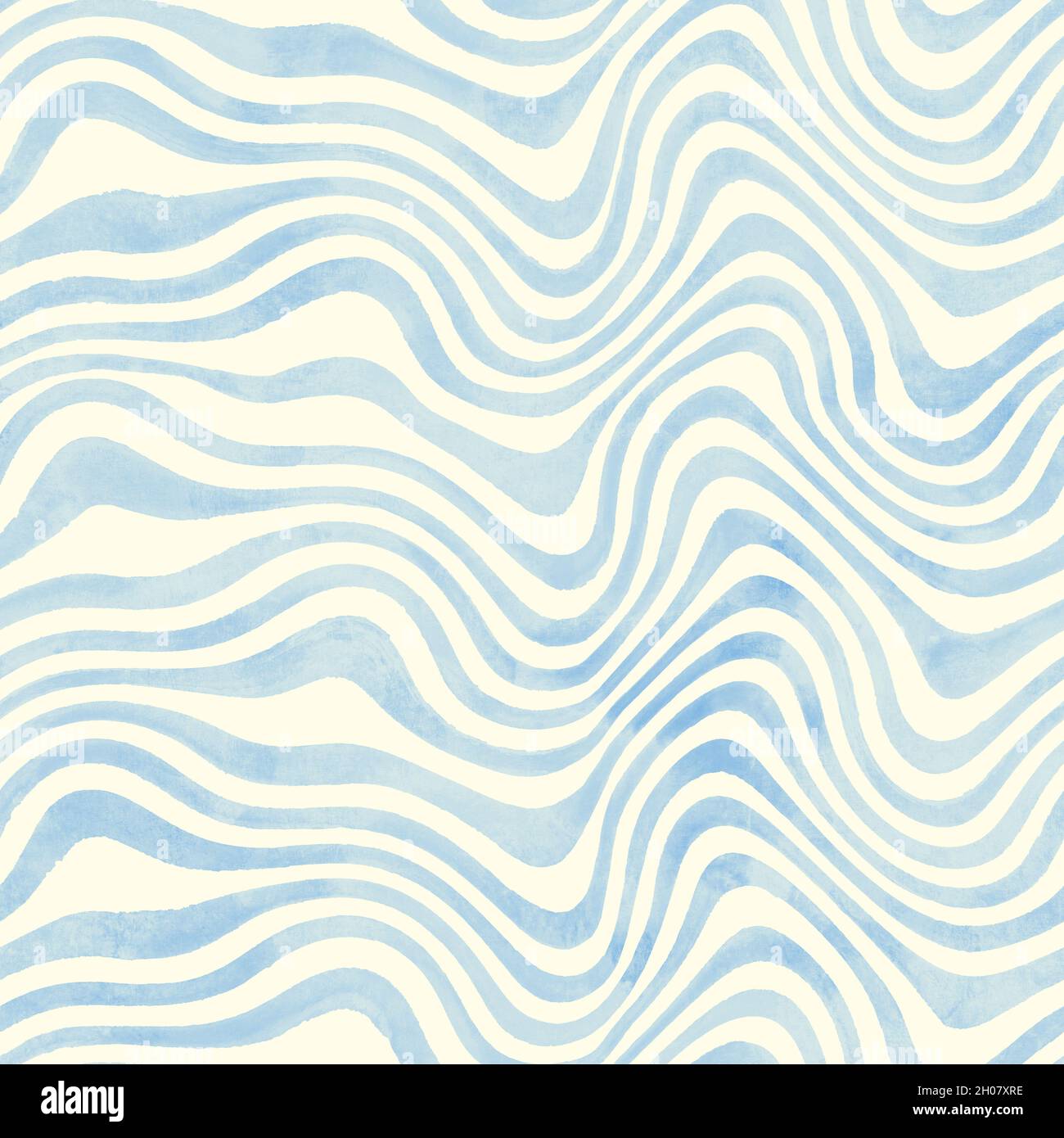 Abstract trendy wavy striped watercolor background. Hand drawn teal ...