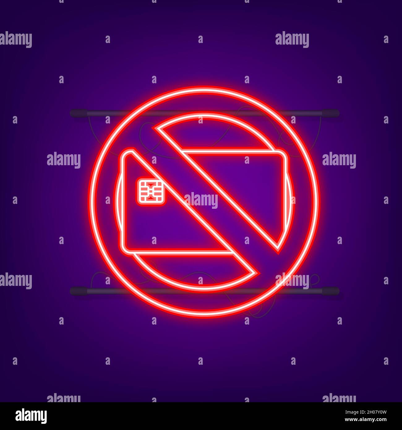 Cash only, Stop sign. Neon icon. No debit or credit card. Money sign ...