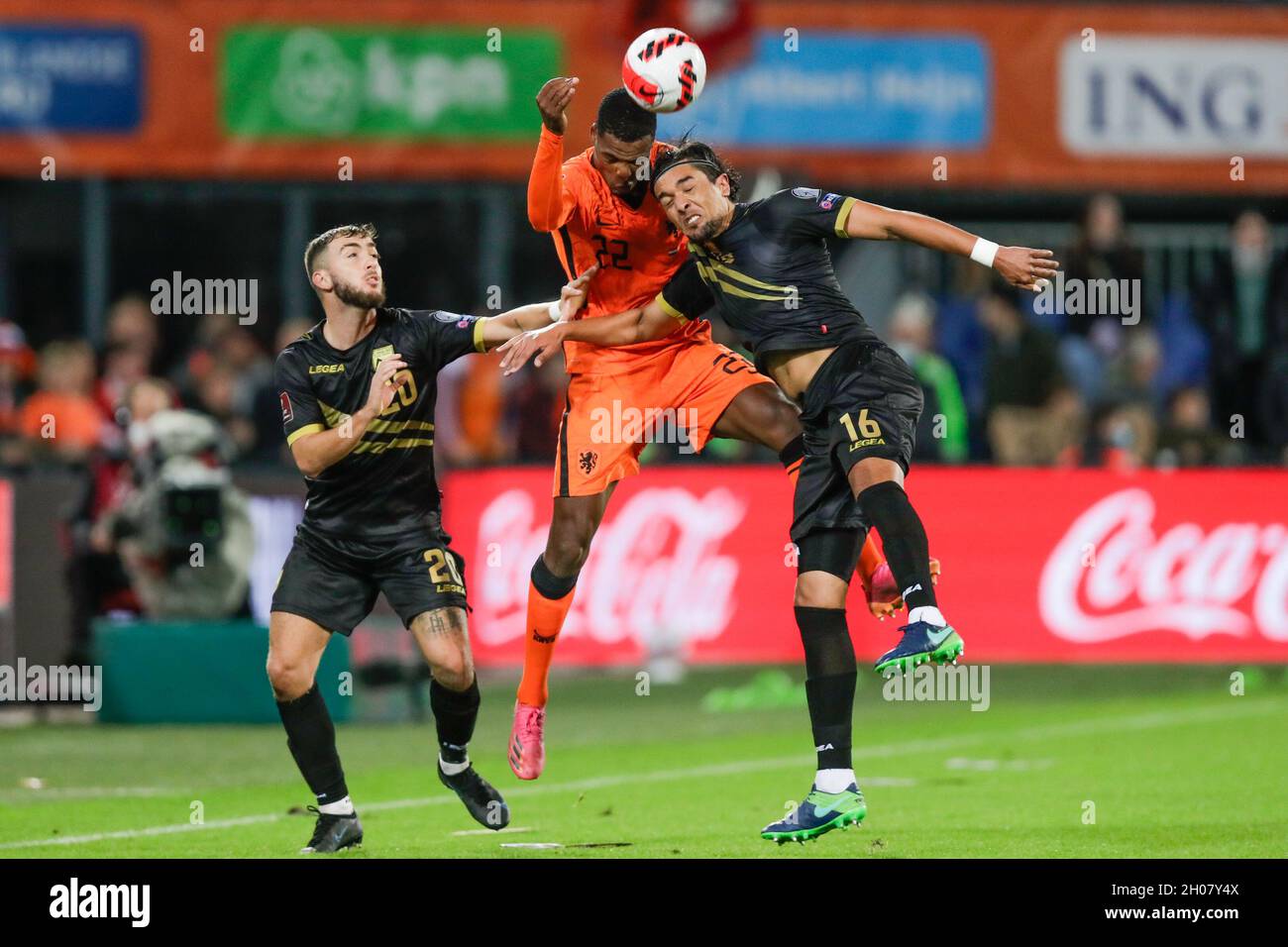 ROTTERDAM, NETHERLANDS - OCTOBER 11: Ethan Britto of Gibraltar, Denzel ...