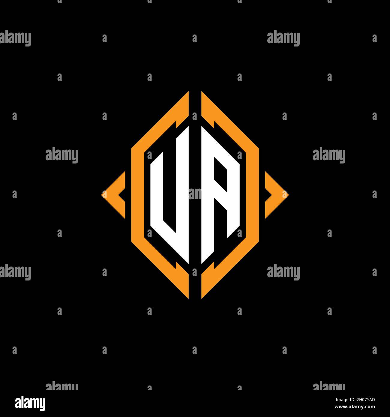 UA Monogram geometric shape style template. Monogram initial design ...