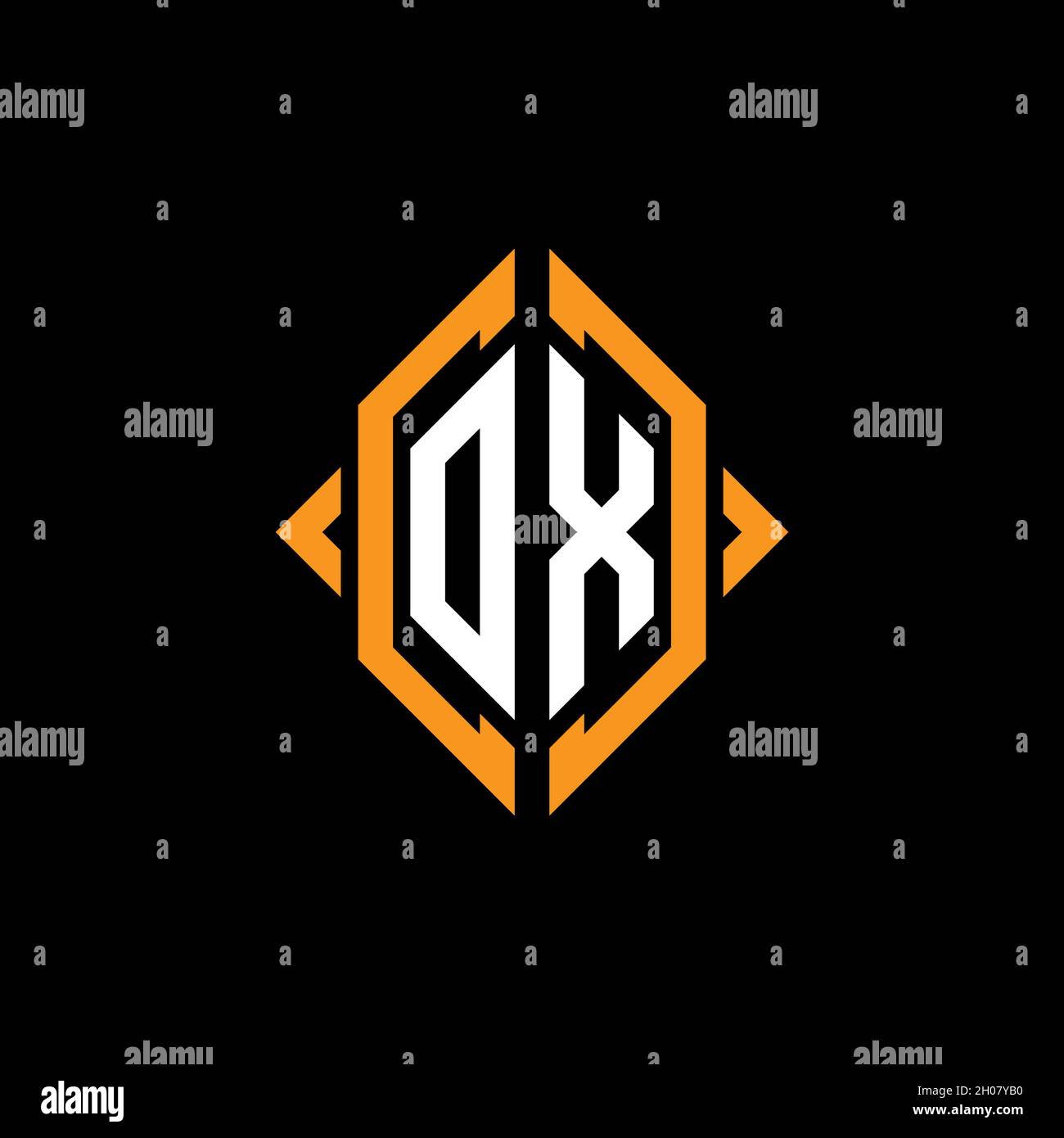 OX Monogram geometric shape style template. Monogram initial design ...