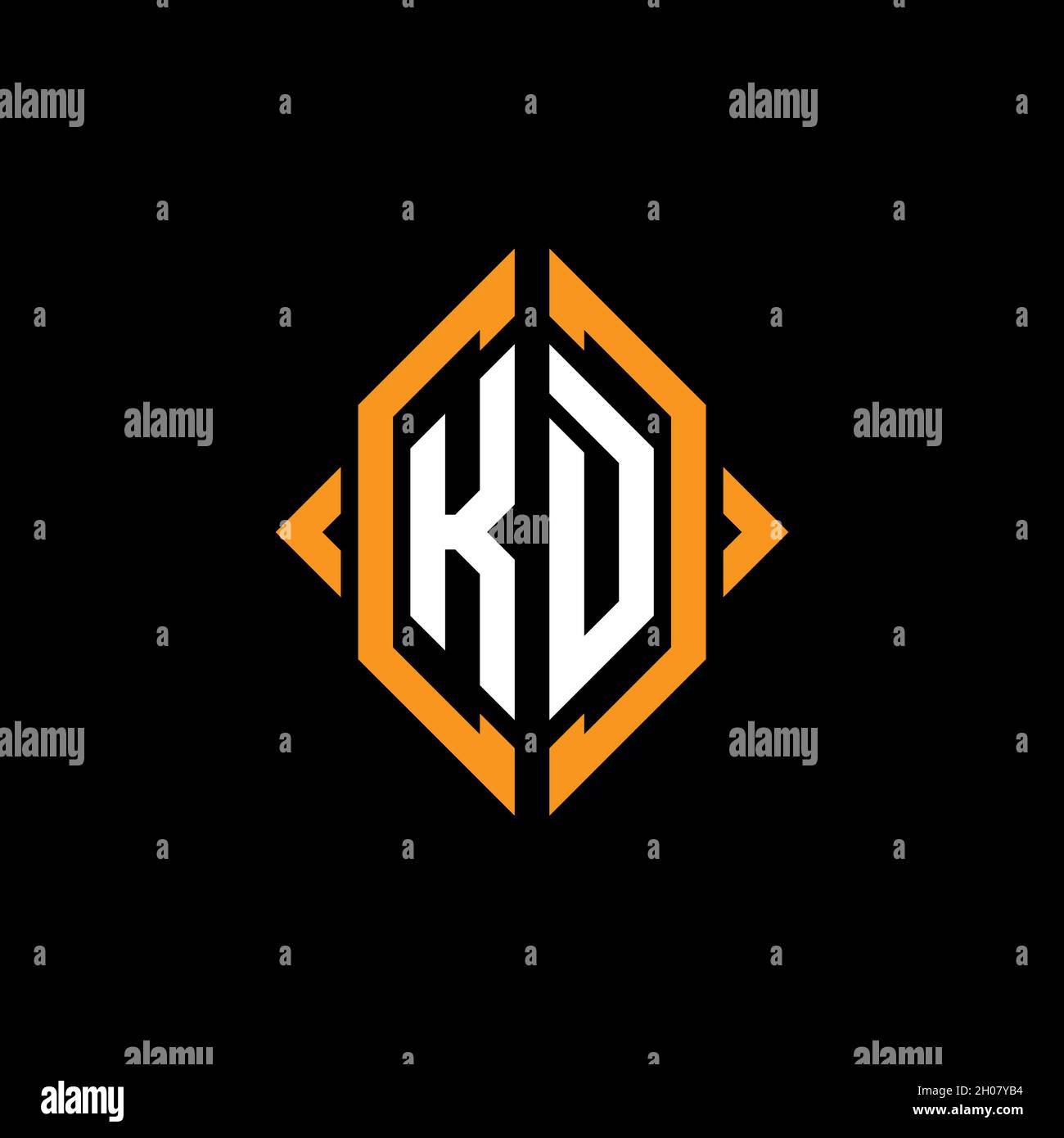 KD Monogram geometric shape style template. Monogram initial design ...
