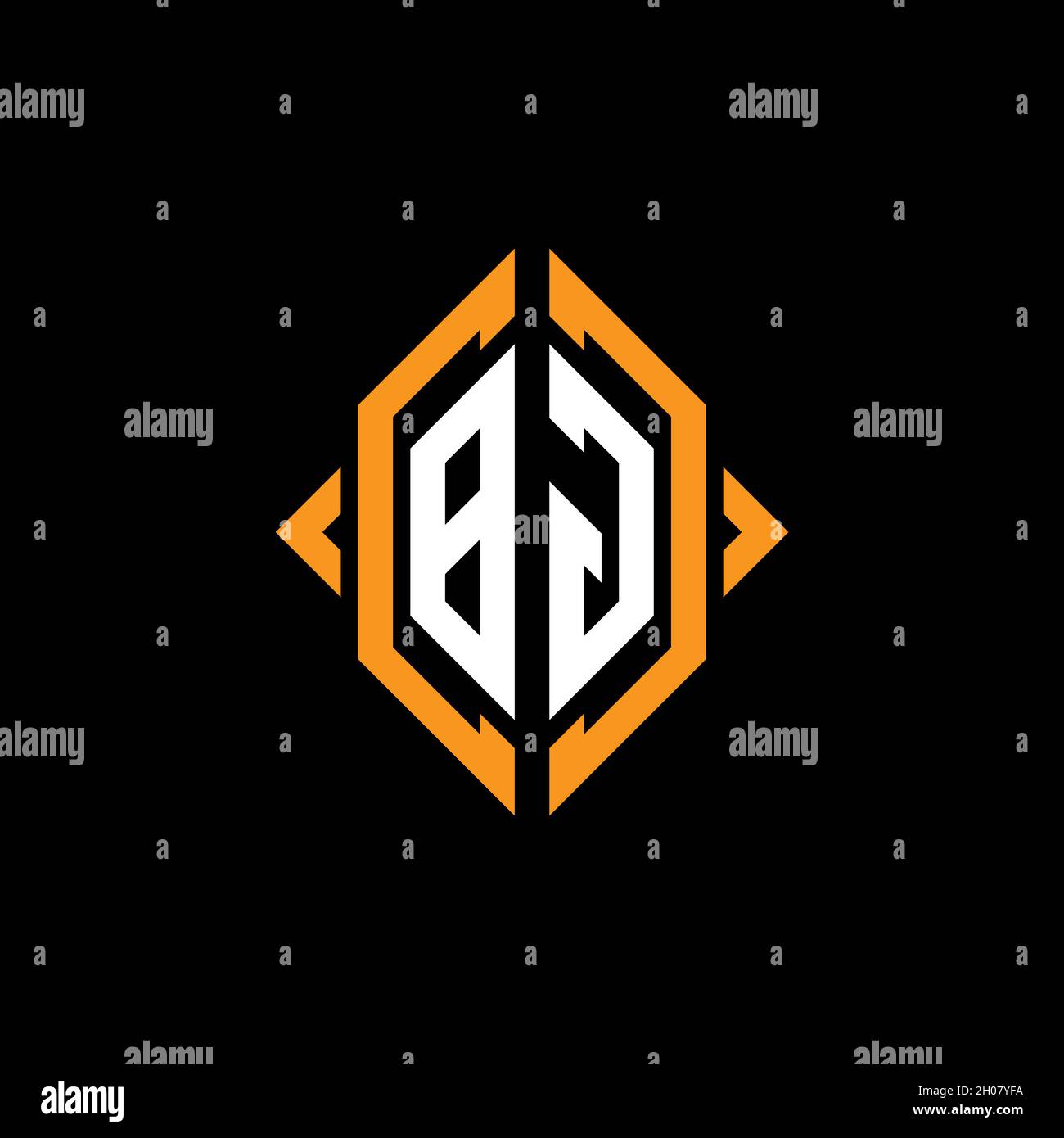 BG Monogram geometric shape style template. Monogram initial design ...