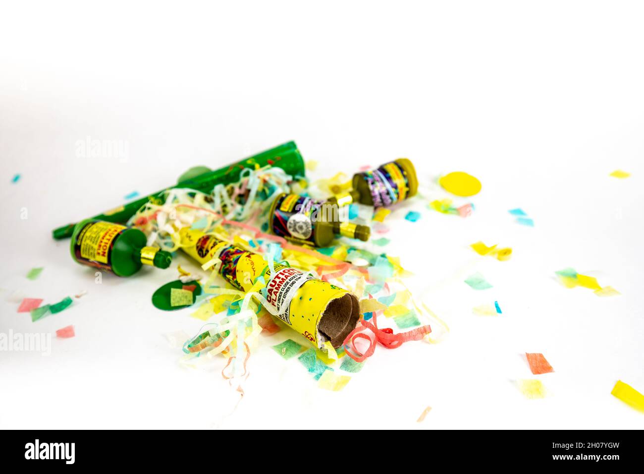 Party Noise Makers and Confettii Stock Photo - Alamy