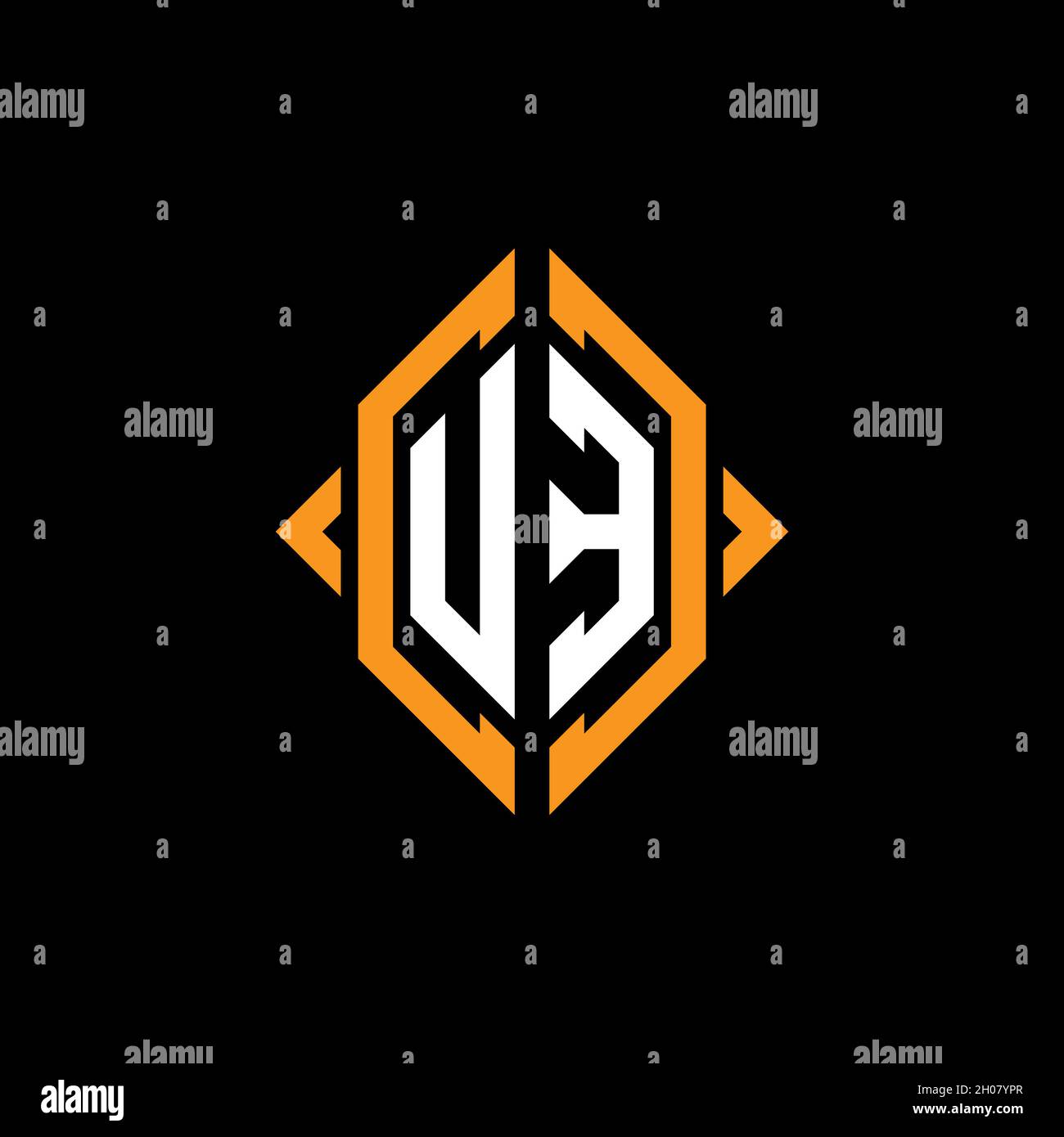 UE Monogram geometric shape style template. Monogram initial design ...