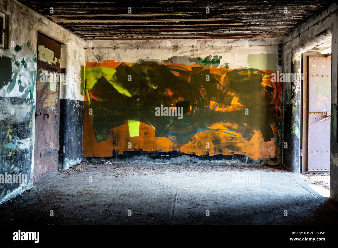 Wall Covered in Multicolor Paint Great for Gunge Backdrop or background ...