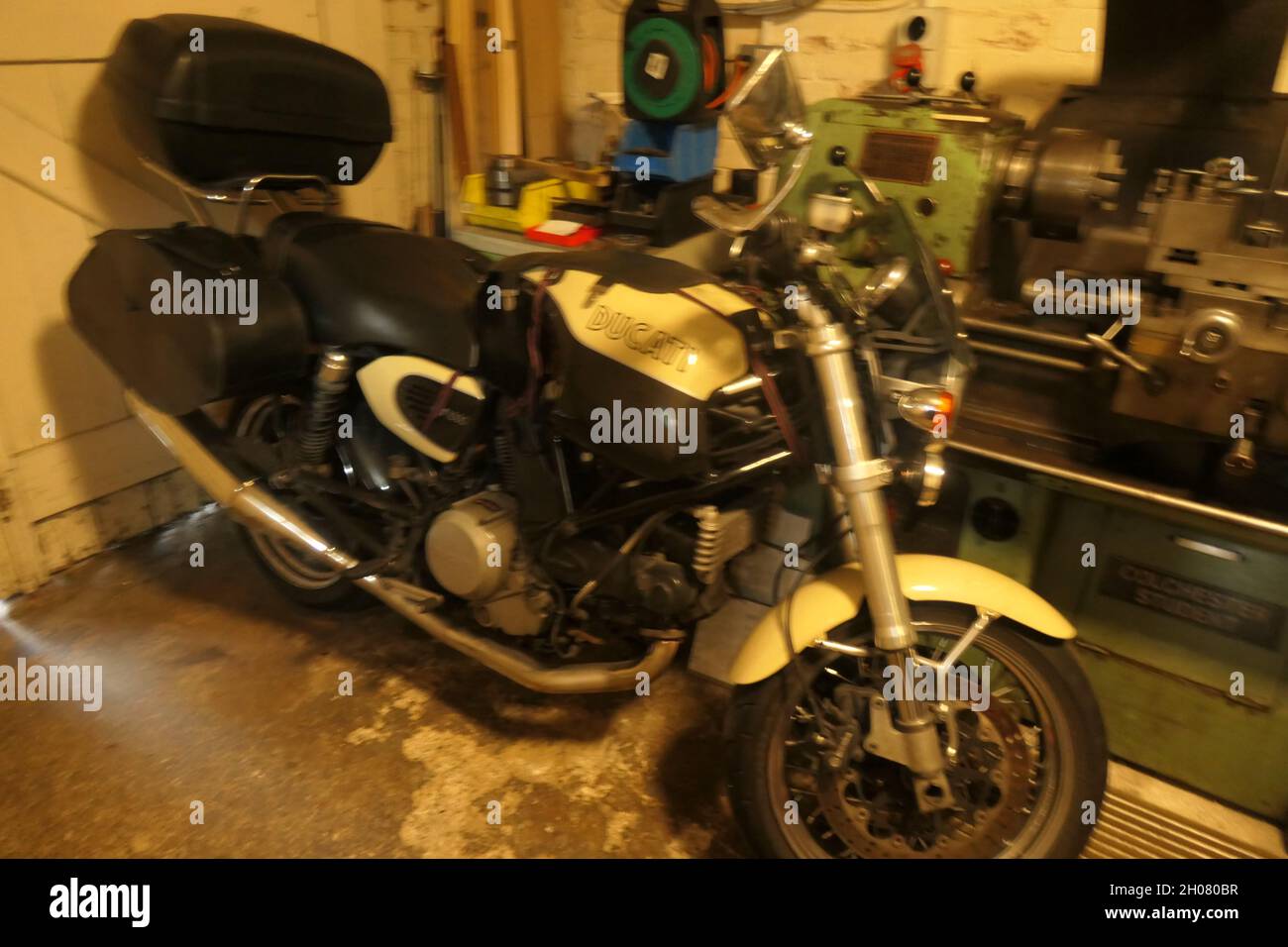 Alan Cathcart famous racing bikes Northampton Ducati Stock Photo - Alamy