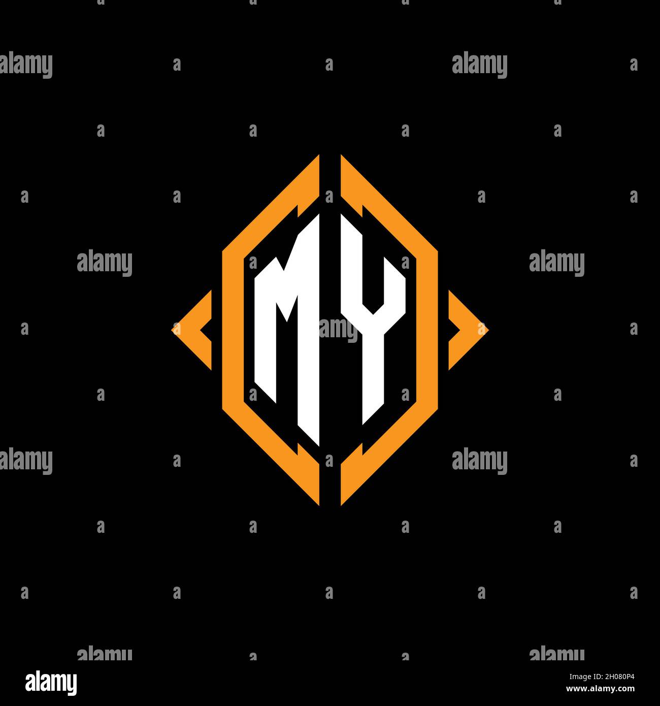 MY Monogram geometric shape style template. Monogram initial design vector on isolated ...