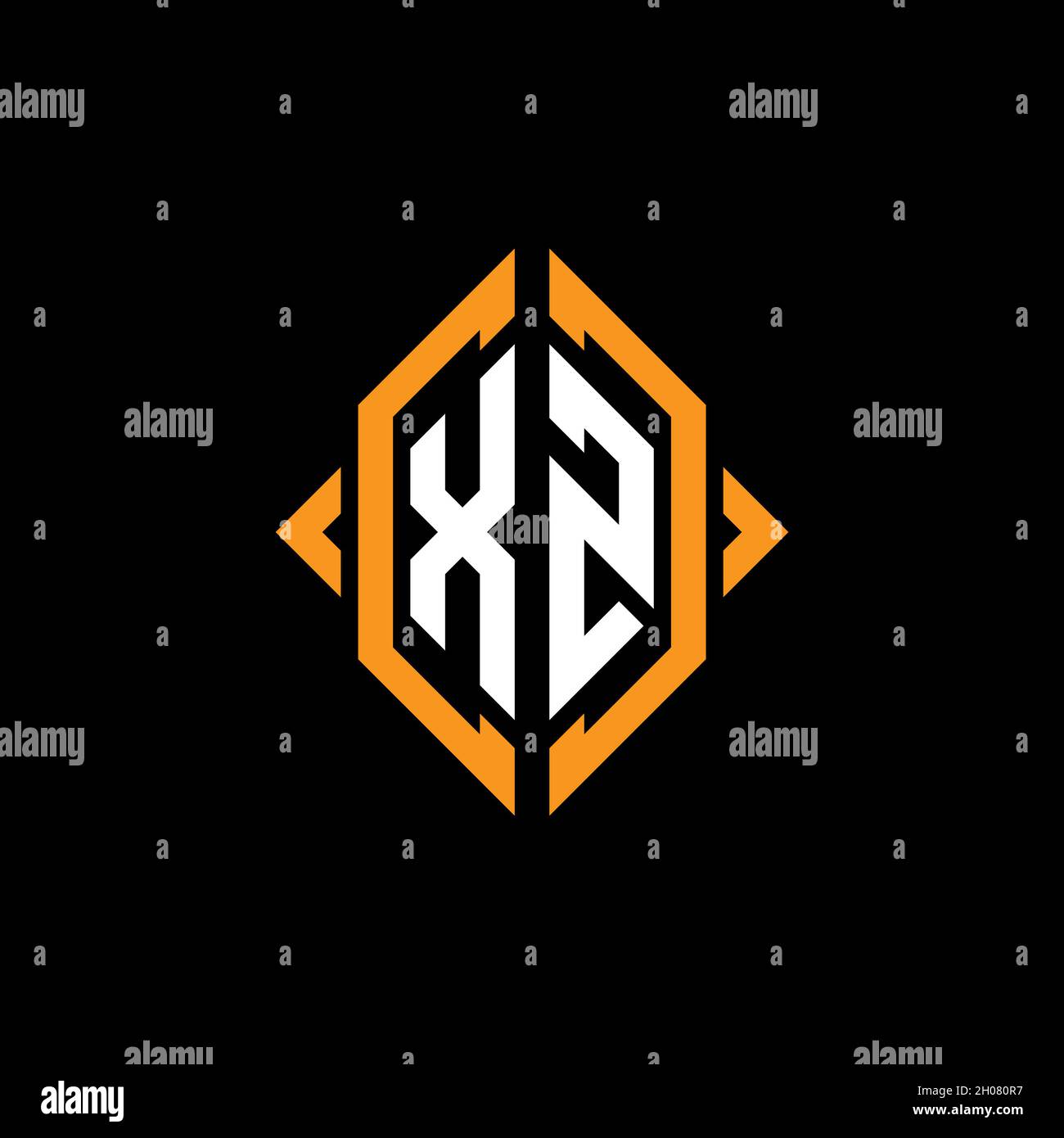 XZ Monogram geometric shape style template. Monogram initial design ...