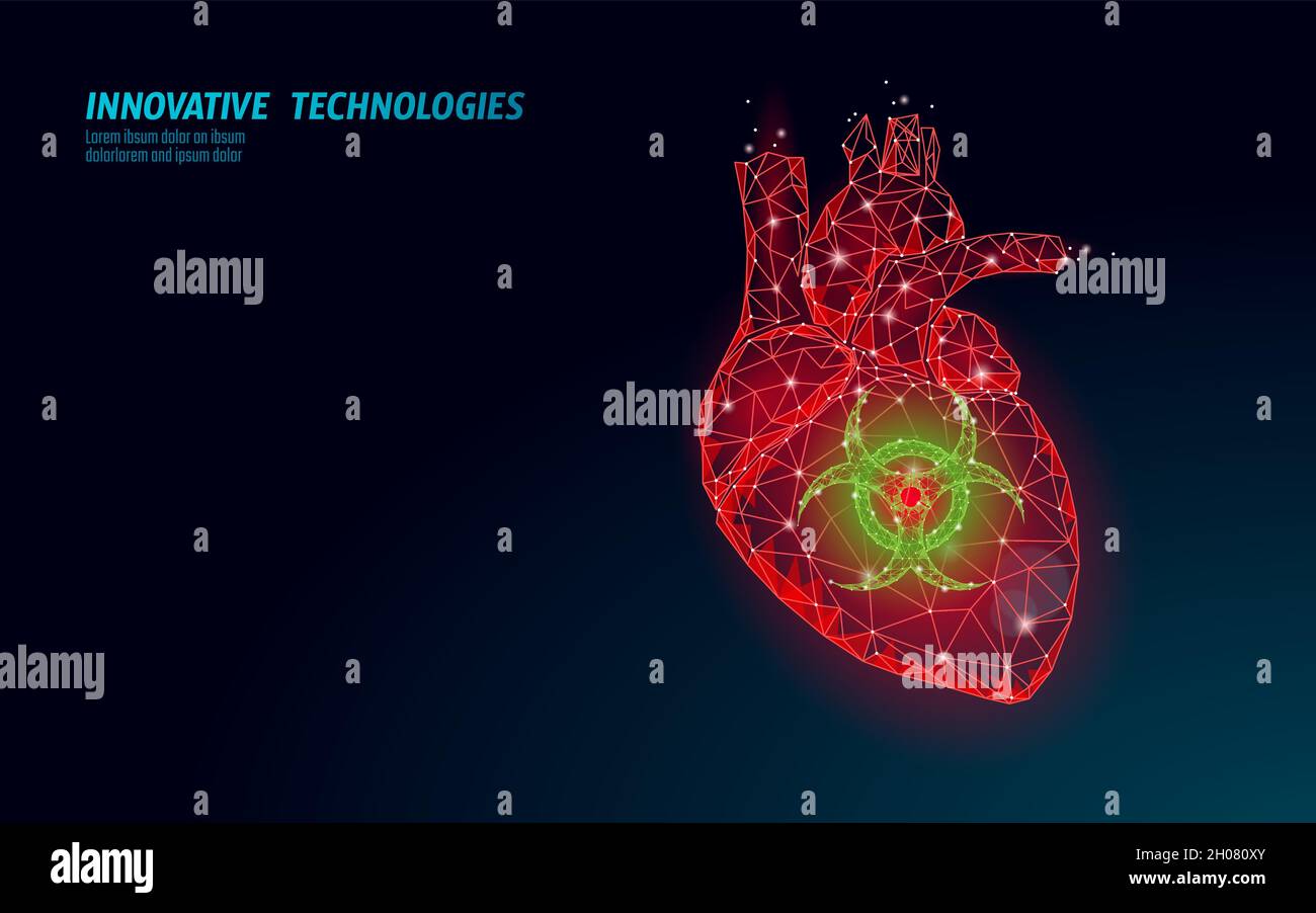 3D human heart attack disorder. Medical depression anxiety cardiac pain ...