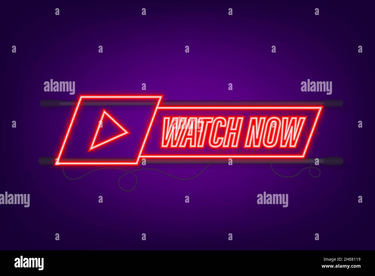 Watch live Badge, icon, stamp logo. Neon icon. Vector illustration ...