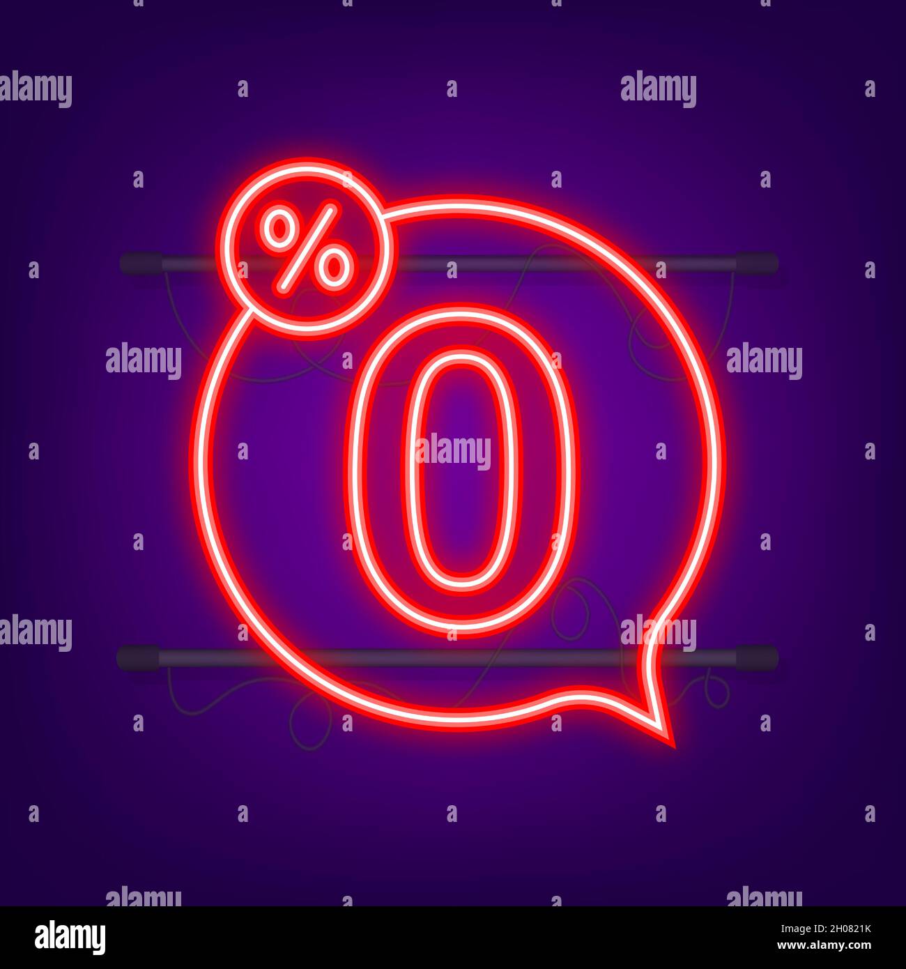 Zero commission. Design element. Red limited offer. Neon icon. Special ...