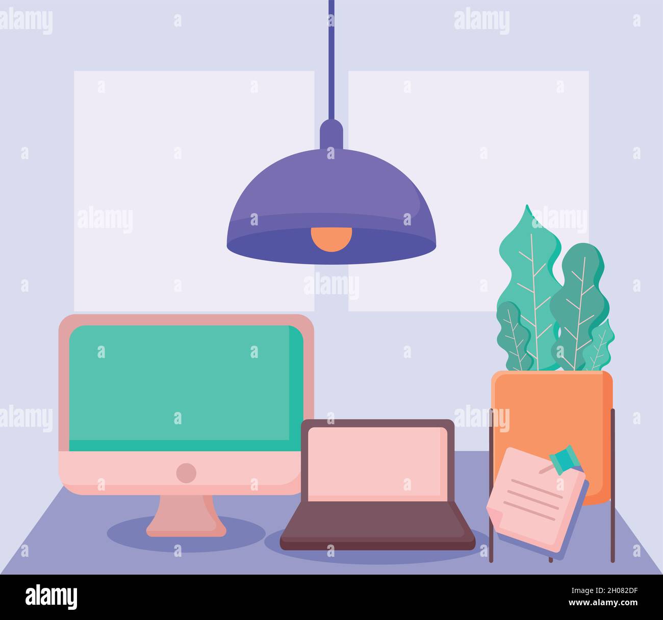 pretty desk illustration Stock Vector Image & Art - Alamy