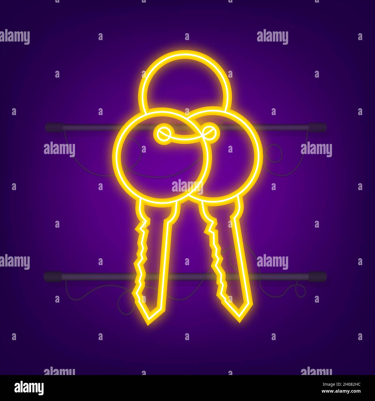 Bunch of Keys Icon. Just sold key. Neon icon. Vector illustration Stock ...