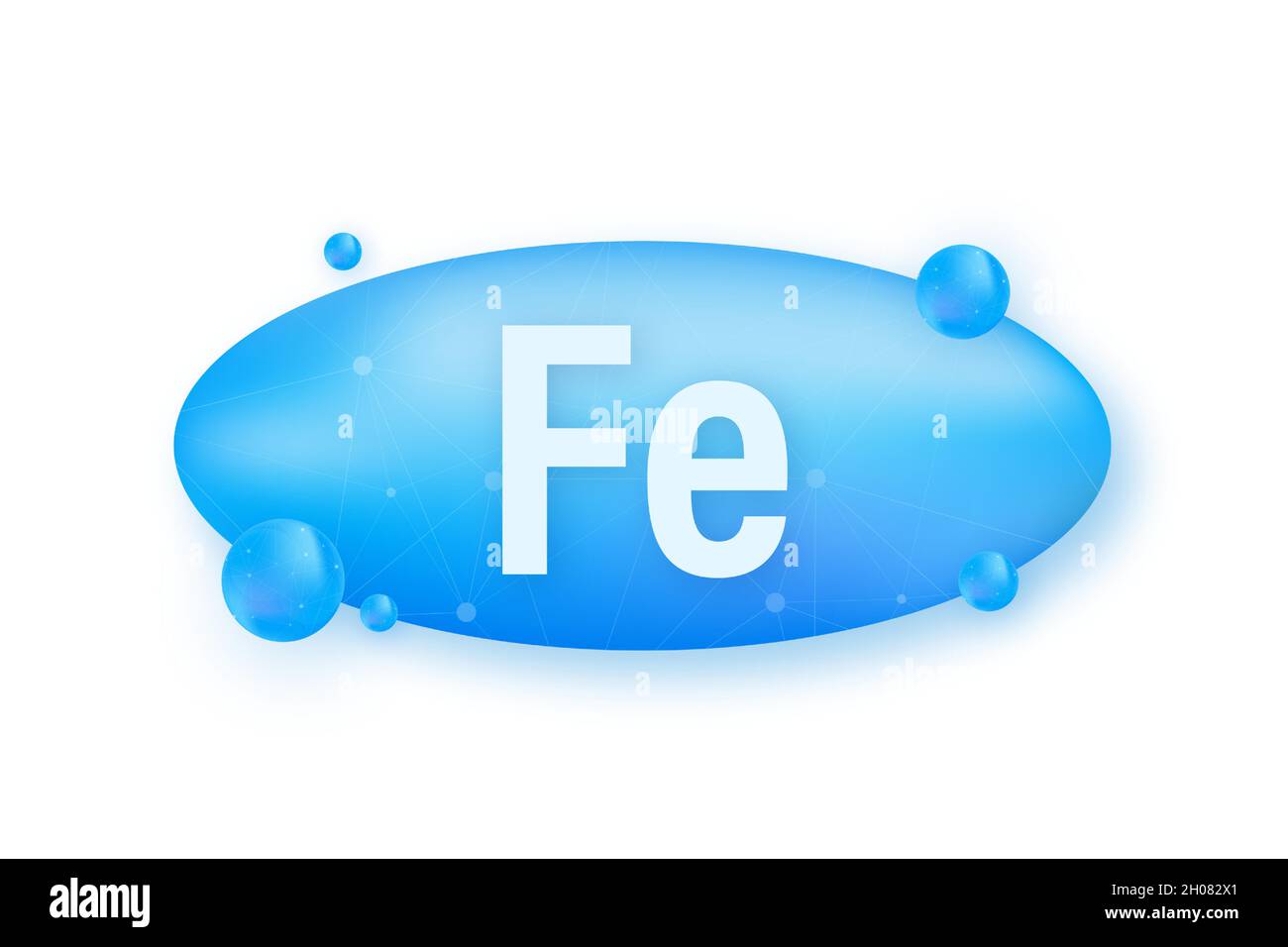 Mineral Fe Ferum blue shining pill capsule icon. Vector stock ...