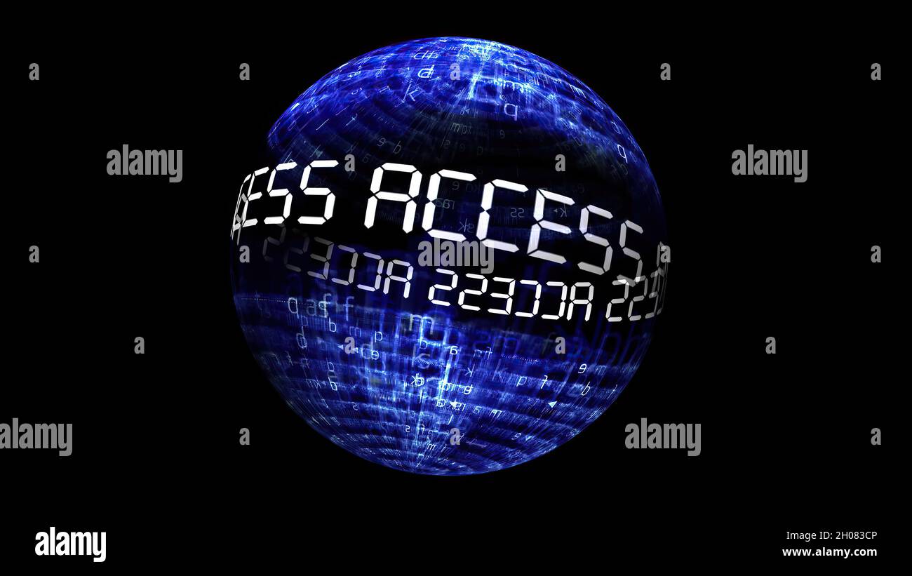Access data concept on rotating sphere Stock Photo - Alamy