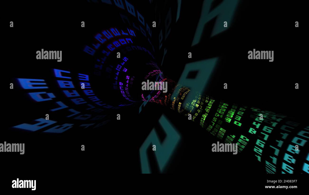 Driving through the binary data tunnel Stock Photo - Alamy