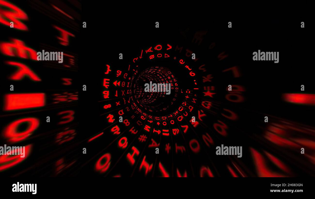 Driving through the binary data tunnel Stock Photo - Alamy