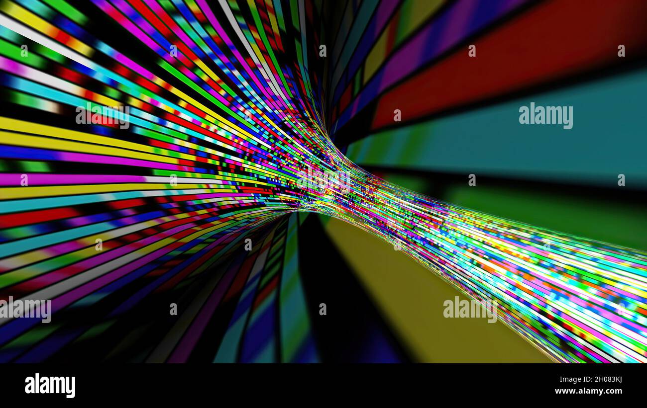 Driving through the bit stream digital pixel tunnel Stock Photo - Alamy