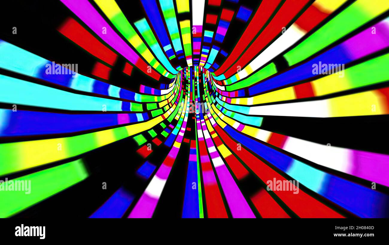 Driving through the Colorful light rays tunnel Stock Photo - Alamy