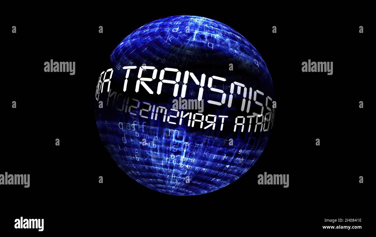 Data transmission on rotating sphere Stock Photo - Alamy