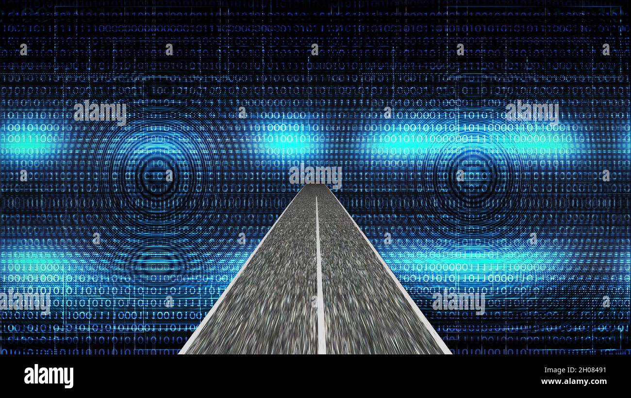 Driving through the world of Technology Science Stock Photo - Alamy