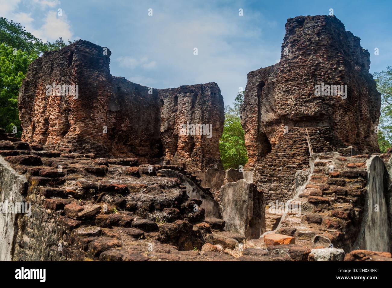 Ruins of the Royal Palace of the king Parakramabahu in the ancient city ...