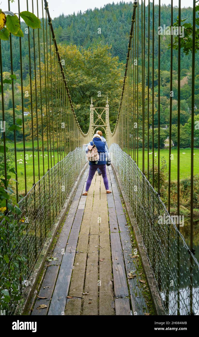 Sappers Suspension Bridge, Betws-y-Coed, built over the river Conwy in ...