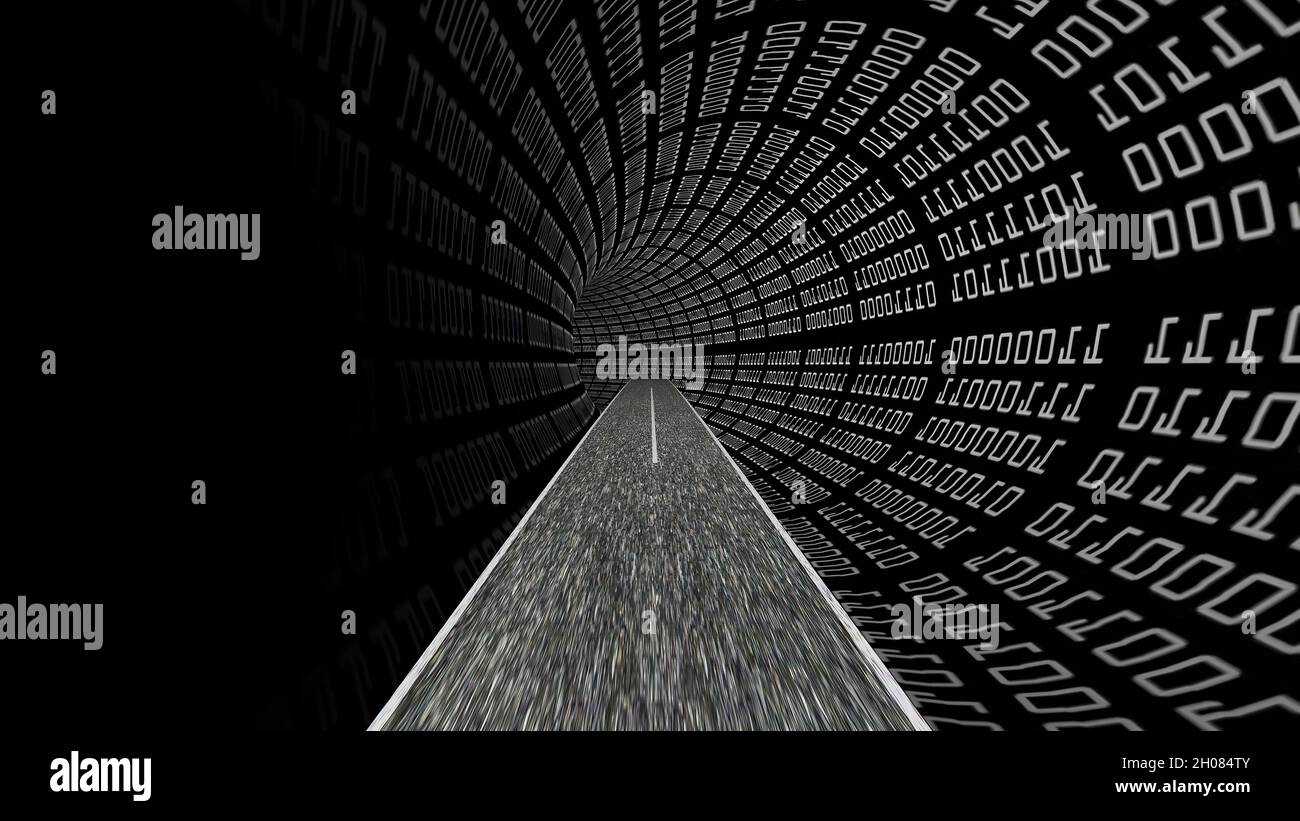 Driving through the binary data Stock Photo - Alamy