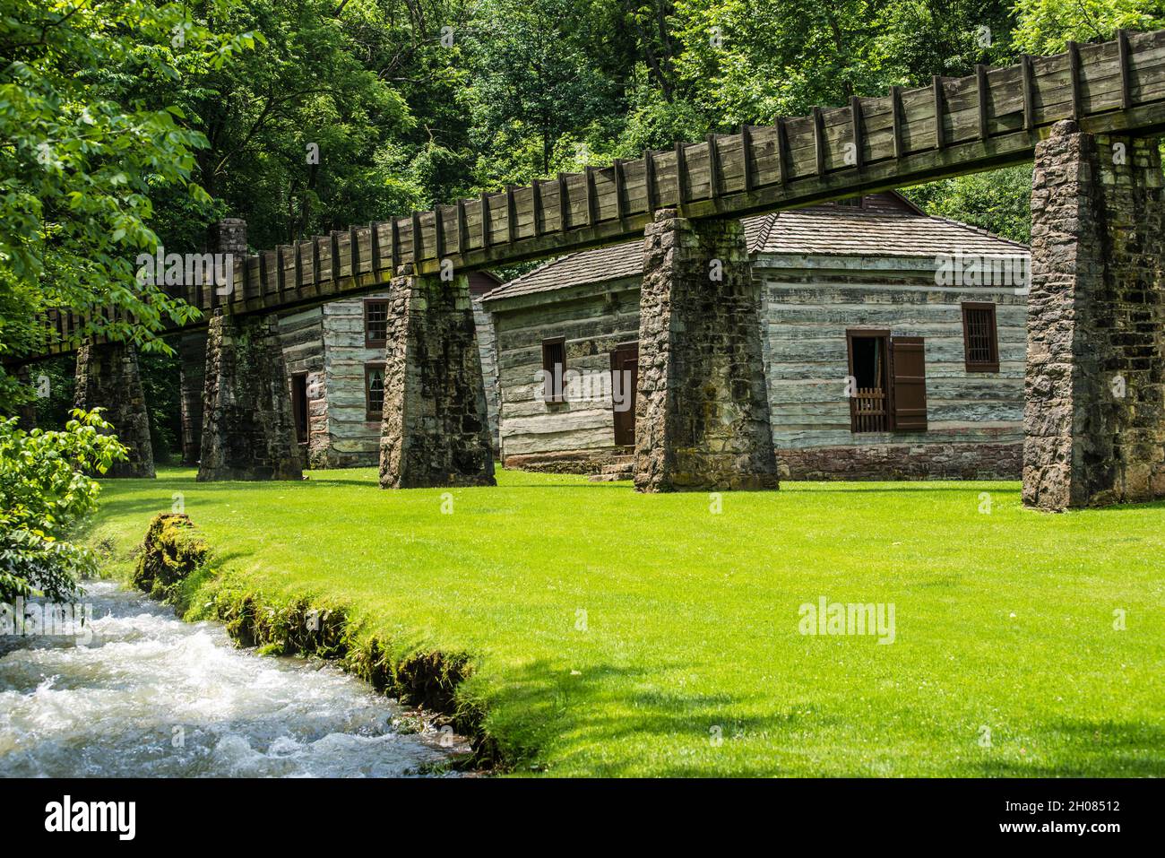 Historic Spring Mill and Aqueduct - Mitchell, Indiana Stock Photo - Alamy