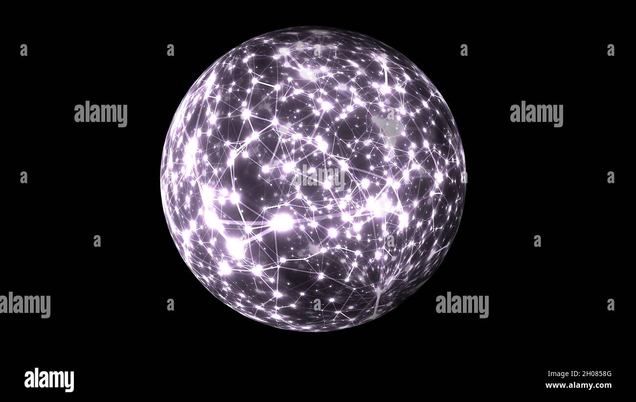 Abstract Plexus Technology Science on rotating sphere concept Stock ...