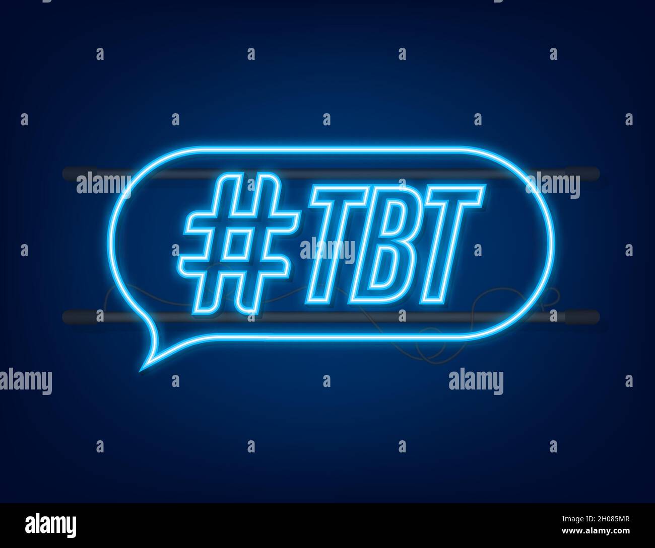 Tbt hashtag thursday throwback symbol. Neon icon. Vector stock ...