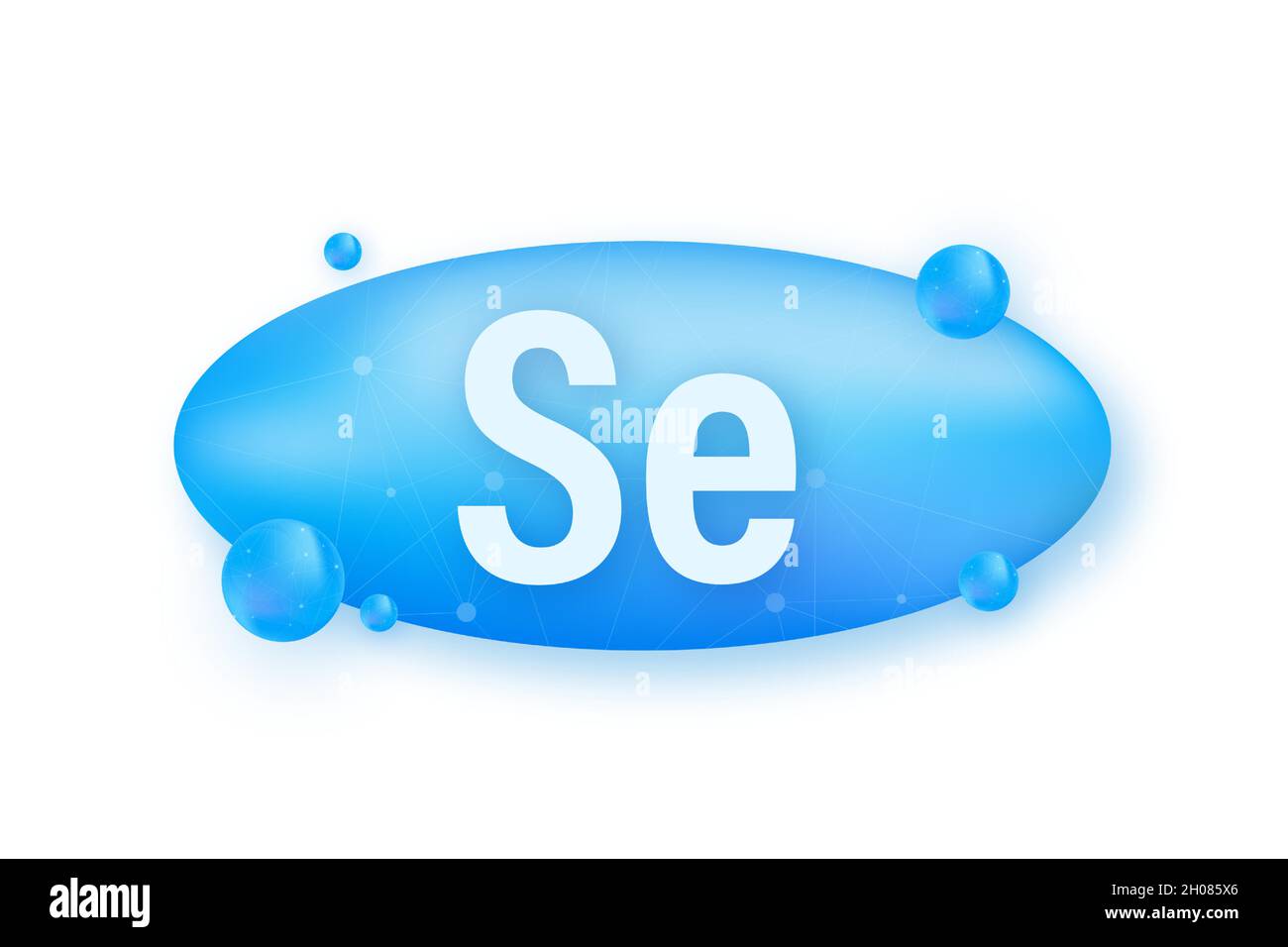 Mineral Se Selenium blue shining pill capsule icon. Substance For ...