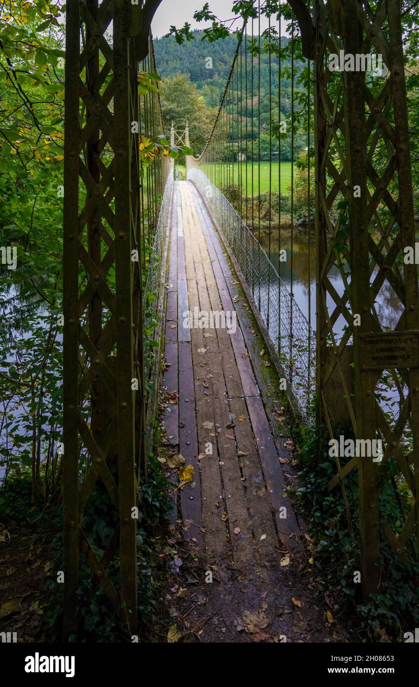 Sappers Suspension Bridge, Betws-y-Coed, built over the river Conwy in ...