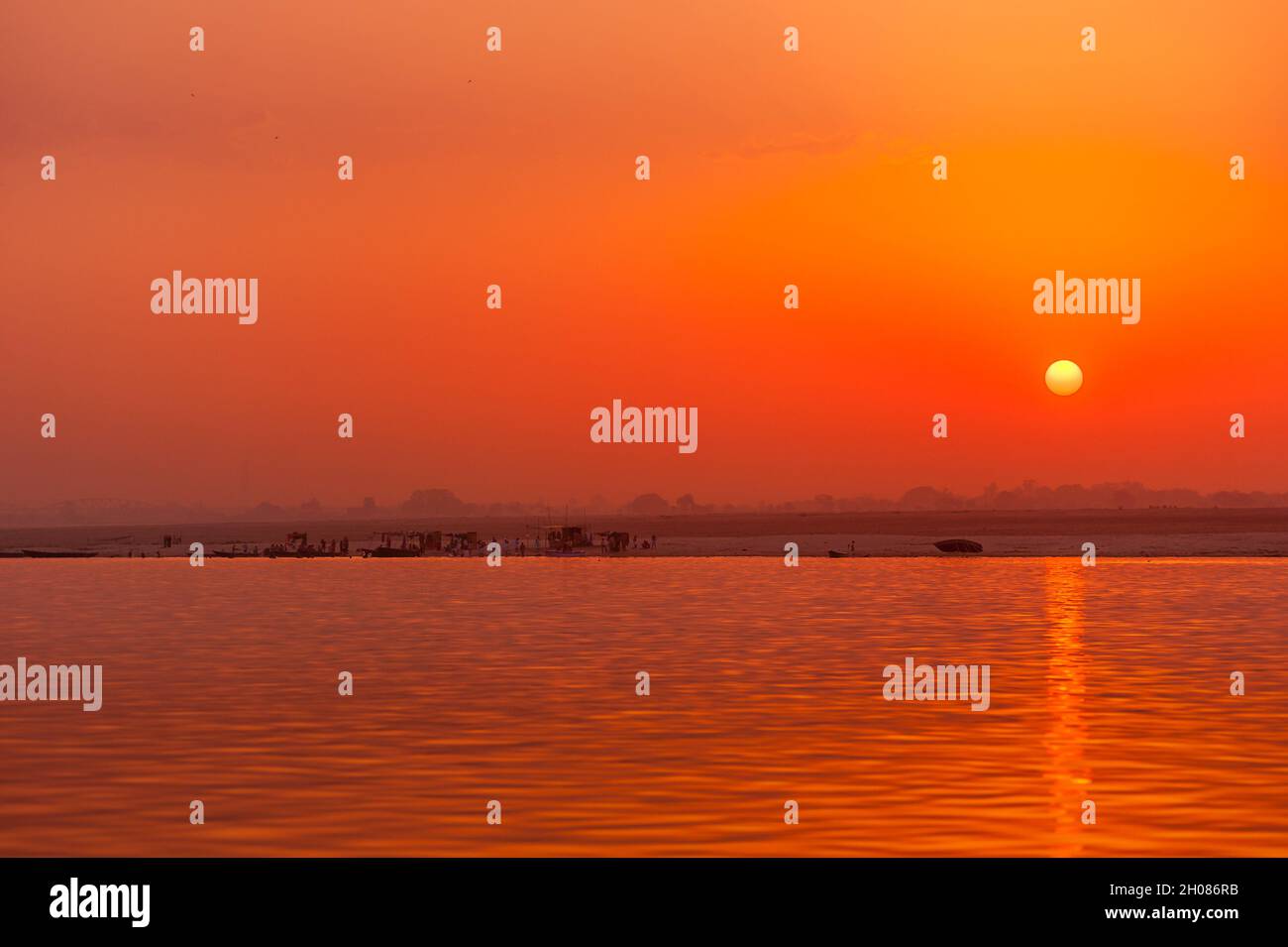 Sunset on the Ganges River, Varanasi, India Stock Photo - Alamy