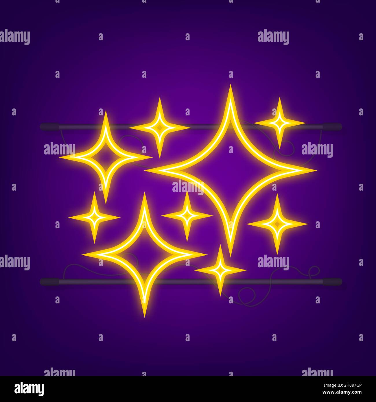 Gold sparkles symbols vector. Neon icon. The set of original vector stars sparkle icon. vector ...
