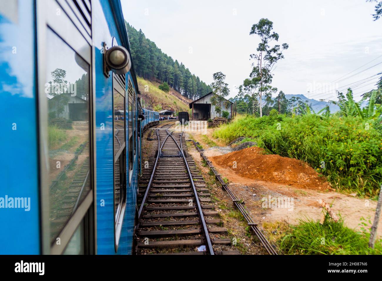 DIYATALAWA, SRI LANKA - JULY 15, 2016: Local rain stops in Diyatalawa ...