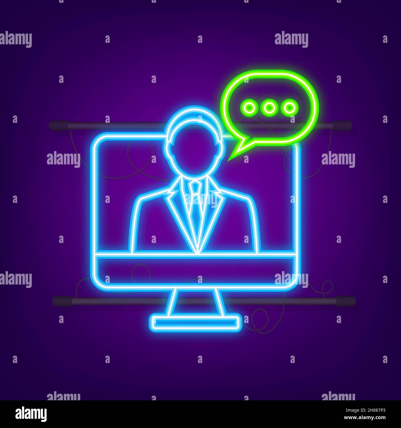 Flat illustration with customer service. 3d vector illustration ...