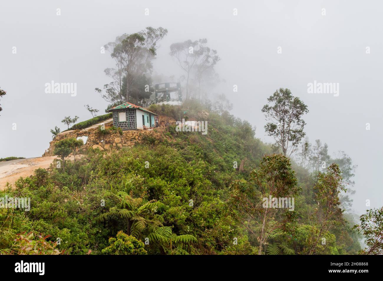 View of Lipton's Seat viewpoint and a tea room, Sri Lanka Stock Photo ...
