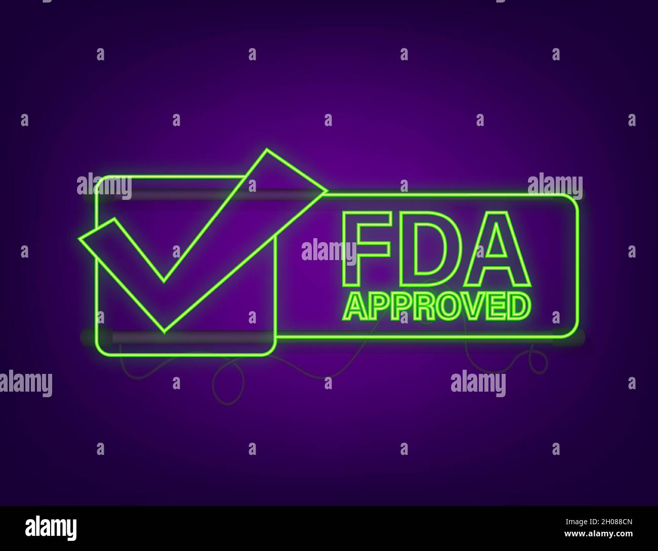 FDA approved neon rubber stamp on white background. Vector illustration ...