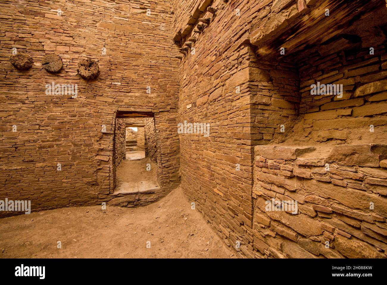 Chaco Canyon - Pueblo Bonito - Multi-Story Room - New Mexico Stock ...